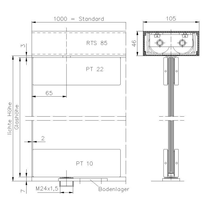 Dorma RTS 85 Rahmentürschliesser EN3, 90° Türfeststellung